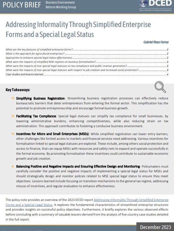 Addressing Informality Through Simplified Enterprise Forms and a ...