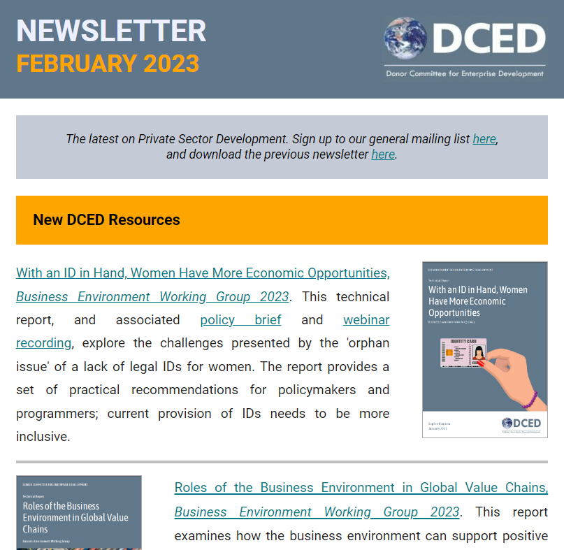 Newsletter – DCED